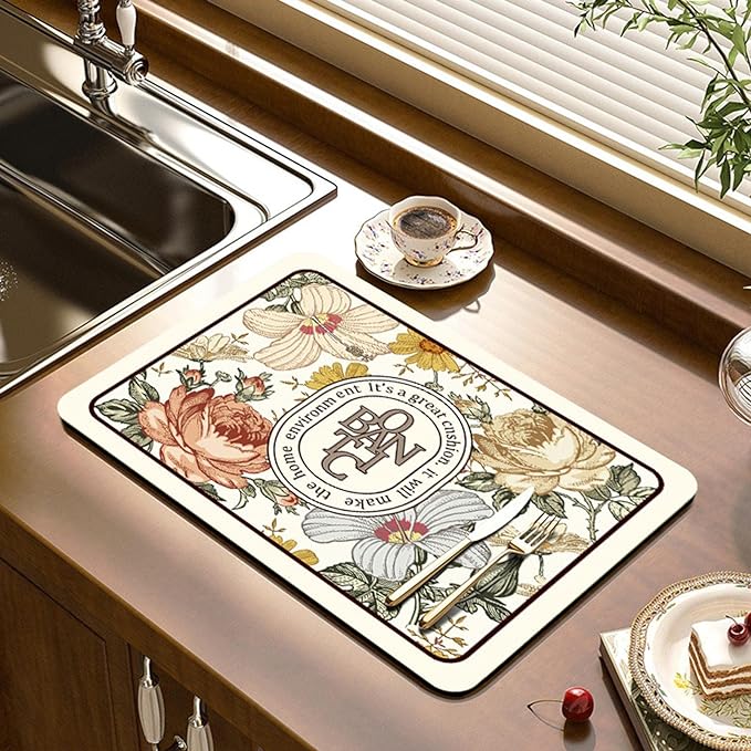 Anti-slip Dish Drying mats – Apricot