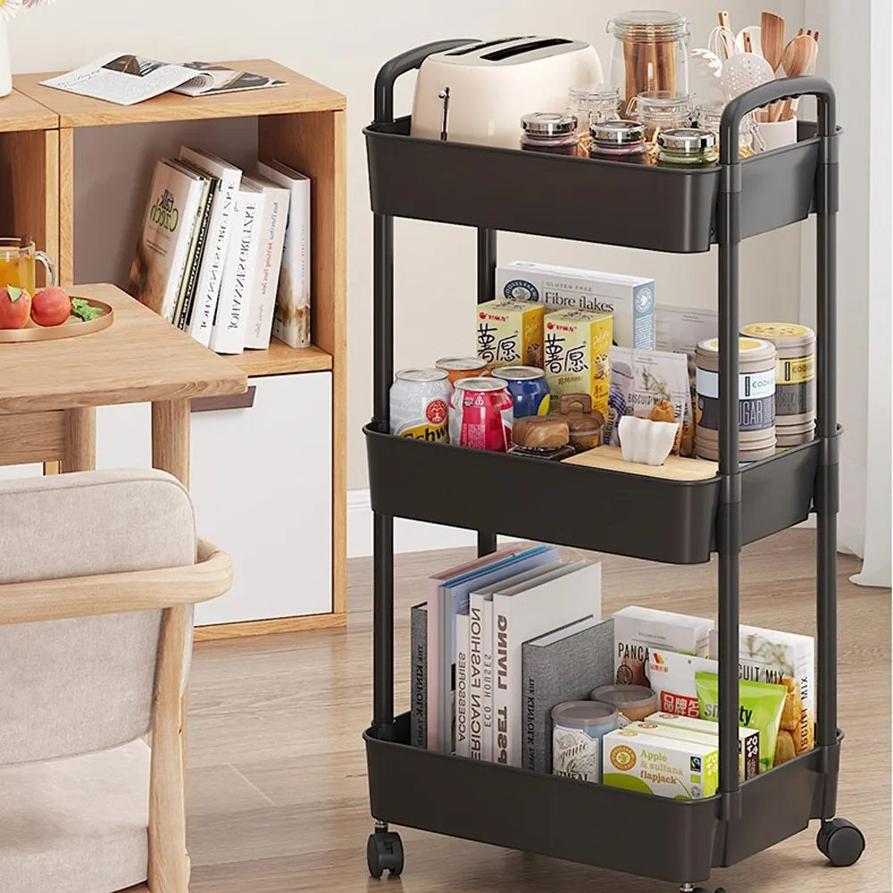 3-Layers Multi-function Trolley Storage Organizer(5295) – Apricot