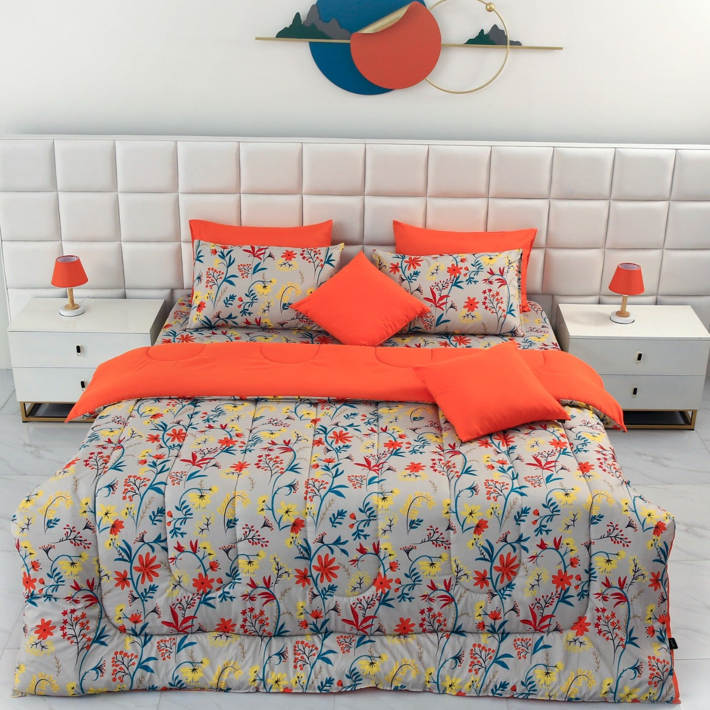 8 PCs Bed Winter Comforter sets – Apricot