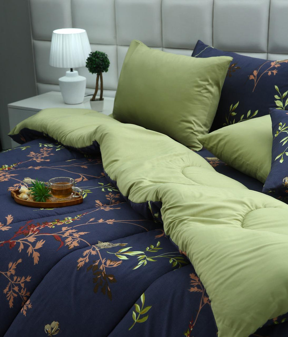 5 PC Single Bed Comforter Sets – Apricot
